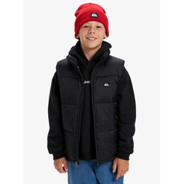 Steppweste Quiksilver "COLD DAYS SLEEVELESHORT SLEEVE YOUTH", Jungen, Gr. 10 (134/140), schwarz, Obermaterial: 100% Nylon, Westen Steppweste