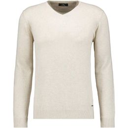 V-Ausschnitt-Pullover Ragman, Damen, Gr. 58, beige (ecru, 008), Strick, 100% Baumwolle, V-Ausschnitt, Pullover V-Ausschnitt-Pullover