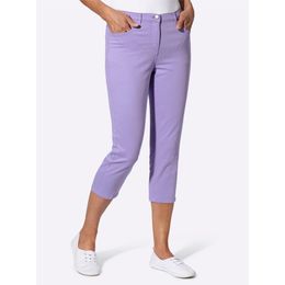 3/4-Jeans Classic Basics, Damen, Gr. 52, Normalgr&ouml;&szlig;en, lila (lavendel), 97% Baumwolle, 3% Elasthan, unifarben, 3/4-L&auml;nge, Jeans 3/4-Jeans