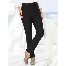 Dehnbund-Jeans Classic Basics, Damen, Gr. 44, Normalgr&ouml;&szlig;en, schwarz (schwarz, denim), 81% Baumwolle, 17% Polyester, 2% Elasthan, unifarben, lang, Jeans Dehnbund-Jeans