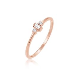 Verlobungsring Elli Premium "Ring Topas Edelstein Rechteck Verlobung 925 Silber" Gr. 56, rosa (rosegold), Fingerringe, Damen, 56, Silber 925 (Sterlingsilber), Verlobungsring