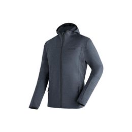 Fleecejacke Maier Sports "Fave M", Herren, Gr. 48, grau (graphit), 95% Polyester (recycled), 5% Elasthan, Rundhals, Jacken Fleecejacke, Herren Fleece mit verstellbarer Kapuze, atmungsaktiver Zip-Hoodie