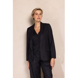 Jackenblazer Zhrill "ZHHELEN", Damen, Gr. L, grau (anthra), Web, Obermaterial: 71% Polyester, 27% Viskose, 2% Elasthan, unifarben, regular fit h&uuml;ftlang, V-Ausschnitt, Blazer Jackenblazer, mit Reverskragen, Regular Fit