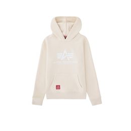 Hoodie Alpha Industries "Basic Hoodie BL K", Jungen, Gr. 8, wei&szlig; (jet stream wei&szlig;), Obermaterial: 80% Baumwolle, 20% Polyester, regular fit, Sweatshirts Hoodie