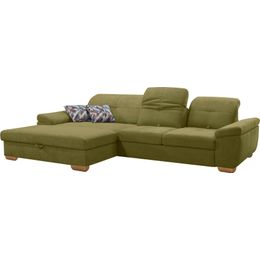 Ecksofa Alina "Nadira", gr&uuml;n (olive xbo 13), B:271cm H:91cm T:199cm, Struktur fein XBO (90% Polyester, 10% Polyamide);Chenille GCP (100% Polyester), Sofas, Ecksofa, wahlweise mit Bettfunktion und Stauraum