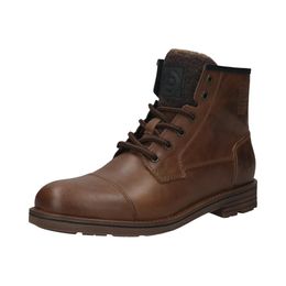Winterboots Bugatti, Herren, Gr. 40, cognac, Leder, used, Schuhe Winterboots, Stiefel, Schn&uuml;rboots mit Warmfutter