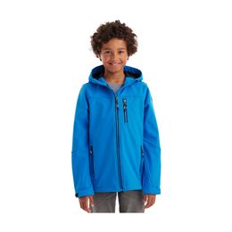 Softshelljacke Killtec "Jungen Softshelljacke", Jungen, Gr. 128, blau, Oberseite: 100% Polyester;R&uuml;ckseite: 100% Polyester;Futter: 100% Polyester, Jacken Softshelljacke, Wasserabweisende Softshelljacke mit Fleece und verstellbaren Details