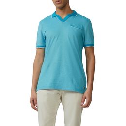 Poloshirt s.Oliver, Herren, Gr. M, blau (petrol), Piqu&eacute;, Obermaterial: 100% Baumwolle, meliert, regular fit taillenbedeckt, kontrastfarben, Shirts Poloshirt, mit Brusttasche