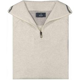Troyer Ragman, Herren, Gr. 56, beige (ecru, 005), Strick, 100% Baumwolle, hoch geschlossener Ausschnitt, Pullover Troyer