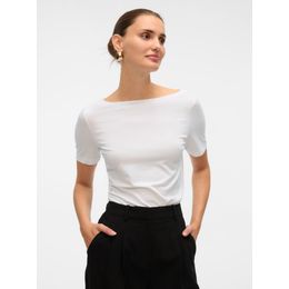 V&eacute;ro Moda Kurzarmshirt VERO MODA "VMPANDA MODAL S/S TOP NOOS", Damen, Gr. XL, wei&szlig; (hellwei&szlig;), Jersey, Obermaterial: 48% Baumwolle, 48% Modal (TENCEL&trade;), 4% Elasthan, unifarben, slim fit normal, U-Boot-Ausschnitt, Shirts Kurzarmshirt, Topseller