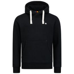 Kapuzensweatshirt DEPROC Active "LinusCMYK II MEN", Herren, Gr. XL (54), schwarz, 50% Baumwolle; 50% Polyester, bequem, angesetztes B&uuml;ndchen, Sweatshirts Kapuzensweatshirt, weiche Fleecejacke mit K&auml;ngurutasche