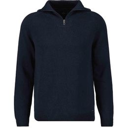 Troyer Ragman, Herren, Gr. 48, blau (marineblau), Strick, 100% Baumwolle, hoch geschlossener Ausschnitt, Pullover Troyer