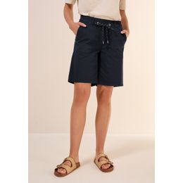 Shorts Cecil "Style Tracey", Damen, Gr. XXL (46), N-Gr, blau (universal blau), Web, Obermaterial: 98% Baumwolle, 2% Elasthan, unifarben, regular fit kniefrei, Hosen Shorts, Sommerhose mit elastischem Bund und Tunnelzug