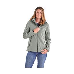 Softshelljacke Killtec "Damen Softshelljacke", Damen, Gr. 40, gr&uuml;n (helloliv), Oberseite: 100% Polyester;R&uuml;ckseite: 100% Polyester, Jacken Softshelljacke, Wasserabweisende, winddichte Softshelljacke mit abnehmbarer Kapuze