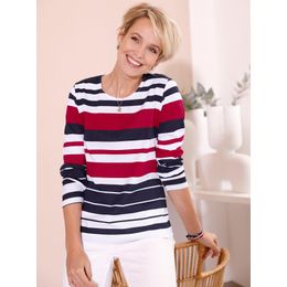 T-Shirt Classic Basics "Shirt", Damen, Gr. 40, bunt (rot, marine, gestreift), 100% Baumwolle, gemustert, gestreift, Rundhals, Shirts T-Shirt