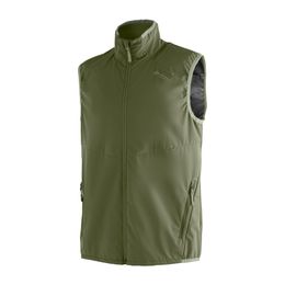 Softshellweste Maier Sports "Brims Vest M", Herren, Gr. 56, schilfgr&uuml;n, 100% Polyester (recycelt), Westen Softshellweste, atmungsaktive Herren Weste, wasserabweisende Outdoorweste