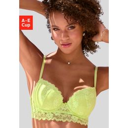 Push-up-BH Vivance "Julia", Damen, Gr. 80, Cup C, gr&uuml;n (lime), Spitze, Obermaterial: 60% Polyamid, 35% Polyester, 5% Elasthan, BHs Push-up-BH, aus Jacquardspitze in leichter Longform, sexy Dessous