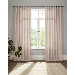 Vorhang Andas "Elby 1" Gr. 5, rosa, B:142cm H:255cm, Jacquard, Baumwolle, Polyester, Gardinen, Vorhang, transparent, basic, monochrom, bis 295 cm L&auml;nge