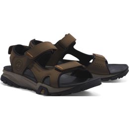 Sandale Timberland "Lincoln Peak 2 STRAP SANDAL", Herren, Gr. 41,5, braun, Leder, Schuhe Sandale, mit Klettverschluss