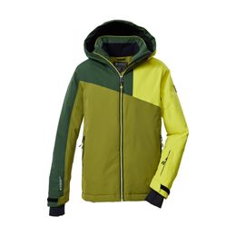 Skijacke Killtec "KSW 192 BYS SKI JCKT", Herren, Gr. 116, gr&uuml;n (khaki), Obermaterial: 100% Polyester;Futter: 100% Polyester;F&uuml;llung: 100% Polyester, Jacken Skijacke, Wind- und wasserdichte Kinder Skijacke mit verstellbarer Kapuze