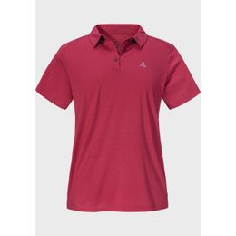 Sch&ouml;ffel Poloshirt SCH&Ouml;FFEL "Polo Shirt Ramseck L", Damen, Gr. 46, rot (3750, rot), Oberstoff: 77% Polyester, 18% Lyocell, 5% Elasthan, V-Ausschnitt, Shirts Poloshirt