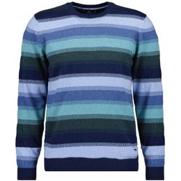 Rundhalspullover Ragman, Herren, Gr. 54, blau (marineblau), Strick, 95% Baumwolle 5% Cashmere, ohne Ausschnitt, Pullover Rundhalspullover