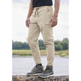 Jogger Pants John Devin, Herren, Gr. 48, N-Gr, beige (sand), Obermaterial: 95% Polyamid, 5% Elasthan, unifarben, bequem kn&ouml;chellang, Hosen Jogger Pants, Trekking-Outdoor-Hose mit Bel&uuml;ftung im Kniebereich
