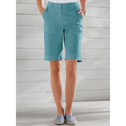 Jeansbermudas Classic Basics, Damen, Gr. 52, Normalgr&ouml;&szlig;en, blau (ozean), 97% Baumwolle, 3% Elasthan, unifarben, knielang, Jeans Jeansbermudas