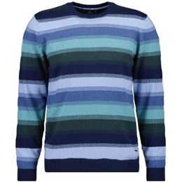 Rundhalspullover Ragman, Herren, Gr. 56, blau (marineblau), Strick, 95% Baumwolle 5% Cashmere, ohne Ausschnitt, Pullover Rundhalspullover