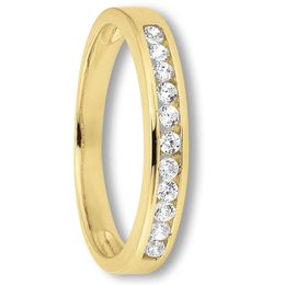 Goldring ONE ELEMENT "Zirkonia Ring aus 333 Gelbgold" Gr. 55, gold, Fingerringe, Damen, 55,mit Zirkonia, Gelbgold 333, Goldring