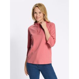 3/4-Arm-Shirt Classic Basics "Sweatshirt", Damen, Gr. 52, flamingo, grapefruit, bedruckt, 100% Baumwolle, gemustert, mehrfarbig, Shirts 3/4-Arm-Shirt
