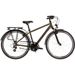 Trekkingrad KROSS "KROSS Trekkingrad Trans 1.0 28" khaki" Gr. 48, braun (braun, schwarz), Fahrr&auml;der, Herren, 48cm, 28 Zoll (71,12cm) hinten: 28 Zoll (71,12cm), Trekkingrad