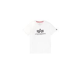 T-Shirt Alpha Industries "Basic T-Shirt BL V-Neck", Damen, Gr. L, wei&szlig;, Obermaterial: 100% Baumwolle, Shirts T-Shirt