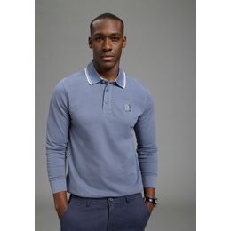 Langarm-Poloshirt DELMAO "Neue Kollektion", Herren, Gr. S (44/46), grau, Piqu&eacute;, Obermaterial: 100% Baumwolle, unifarben, schmal, angesetztes B&uuml;ndchen, Shirts Langarm-Poloshirt, schmale Passform, Langarm, unifarben, aus Piqu&eacute;-Material, Topseller