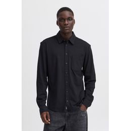 Langarmhemd Blend "BHALO JERSEY SHIRT - NOOS", Herren, Gr. 3XL, N-Gr, schwarz, Web, Obermaterial: 96% Baumwolle, 4% Elasthan, Hemden Langarmhemd
