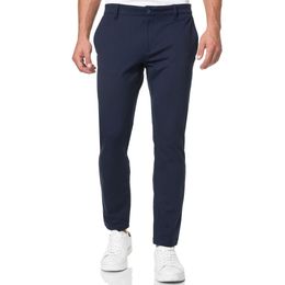 Anzughose INDICODE "INRoedekro", Damen, Gr. 32, L&auml;nge 34, blau (navy), Web, Obermaterial: 65% Viskose, 30% Polyamid, 5% Elasthan, unifarben, slim fit kn&ouml;chellang, Hosen Anzughose, gepflegter Look mit gerade geschnittener Beinform