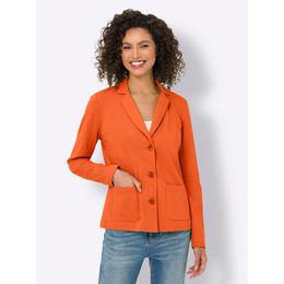 Jerseyblazer Heine "Jersey-Blazer", Damen, Gr. 46, orange, 100% Baumwolle, Blazer Jerseyblazer