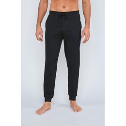 JOOP! Jogger Pants JOOP "Leisure", Herren, Gr. XXL, N-Gr, schwarz, Obermaterial: 95% Baumwolle, 4% Elasthan, 1% sonstige Fasern, unifarben, bequem lang, Hosen Jogger Pants, mit Cornflower-Allovermuster