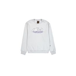 Sweater Alpha Industries "Studio Edition Vibe Sweatshirt", Damen, Gr. L, grau (pastel grau), Obermaterial: 80% Baumwolle, 20% Polyester, loose fit, Sweatshirts Sweater