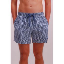JOOP! Badeshorts JOOP JEANS "Crab", Herren, Gr. S, N-Gr, blau (blau horizon aop), Microfaser, Obermaterial: 100% Polyester, bedruckt, Badehosen Badeshorts, Maritimer Style, seitliche Eingrifftaschen
