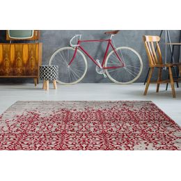 Teppich Calo-deluxe "Rossa 660" Gr. 2, rot, B:80cm H:5mm L:150cm, Kunstfaser, Teppiche, Teppich, Vintage Optik, Wohnzimmer