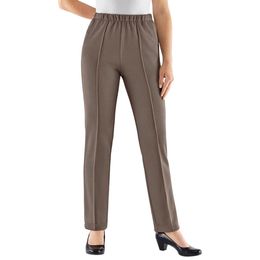Jerseyhose Classic Basics, Damen, Gr. 38, Normalgr&ouml;&szlig;en, grau (taupe), 100% Polyester, unifarben, lang, Hosen Jerseyhose