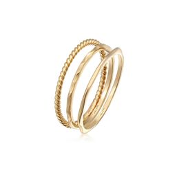 Ring-Set Elli Premium "Ring Stapelringe Stacking Bandring 3er Set 375 Gelbgold" Gr. 52, gold, Fingerringe, Damen, 52, Gelbgold 375, Ring-Set