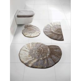 Badematte Grund Gr. 6, beige (natur), WC-Vorleger rechteckigmit Ausschnitt (45cm x 50cm) WC-Deckelbezug (47cm x 50cm), 1 Stk., Badematten, Badematte