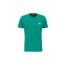 T-Shirt Alpha Industries "Basic T-Shirt SL", Herren, Gr. S, gr&uuml;n (jungle gr&uuml;n), Obermaterial: 100% Baumwolle, Shirts T-Shirt