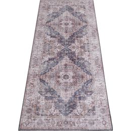 Teppich Hanse Home "Sylla" Gr. 12, grau (kitt), B:80cm H:5mm L:200cm, Polyester, Teppiche, Teppich, Orientalisch, L&auml;ufer, Vintage, Wohnzimmer, Schlafzimmer, Esszimmer