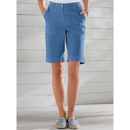 Jeansbermudas Classic Basics, Damen, Gr. 50, Normalgr&ouml;&szlig;en, blau, 97% Baumwolle, 3% Elasthan, unifarben, knielang, Jeans Jeansbermudas