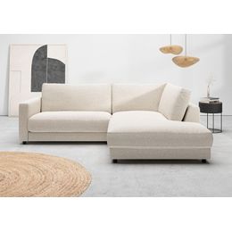 Ecksofa Home Affaire "Ecksofa Jiro, L-Form, gro&szlig;e Sitztiefe, Breite 252 cm", nature, B:252cm H:85cm T:224cm, 100% Polyester, Sofas, Ecksofa, lose Sitz- & R&uuml;ckenkissen, weicher Polsteraufbau, komfortabel & modern