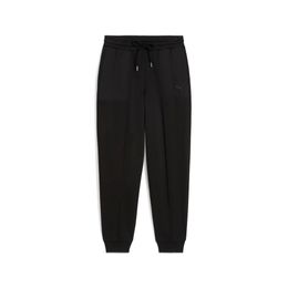 Trainingshose Puma "HER COMFORT HIGH-WAIST SWEATPANTS FL CL", Damen, Gr. S, N-Gr, schwarz (Puma schwarz), Fleece, Obermaterial: 68% Baumwolle, 32% Polyester, unifarben, comfort fit normal, Hosen Trainingshose, sportlich inspiriertes Design, f&uuml;r vielseitige Aktivit&auml;ten