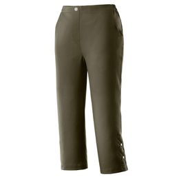 Caprihose Classic Basics, Damen, Gr. 52, Normalgr&ouml;&szlig;en, gr&uuml;n (oliv), 100% Polyester, unifarben, 3/4-L&auml;nge, Hosen Caprihose